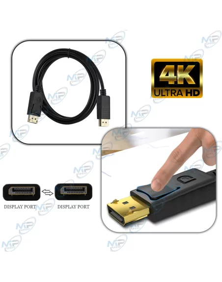 CABLE DISPLAY PORT MALE MALE 4k