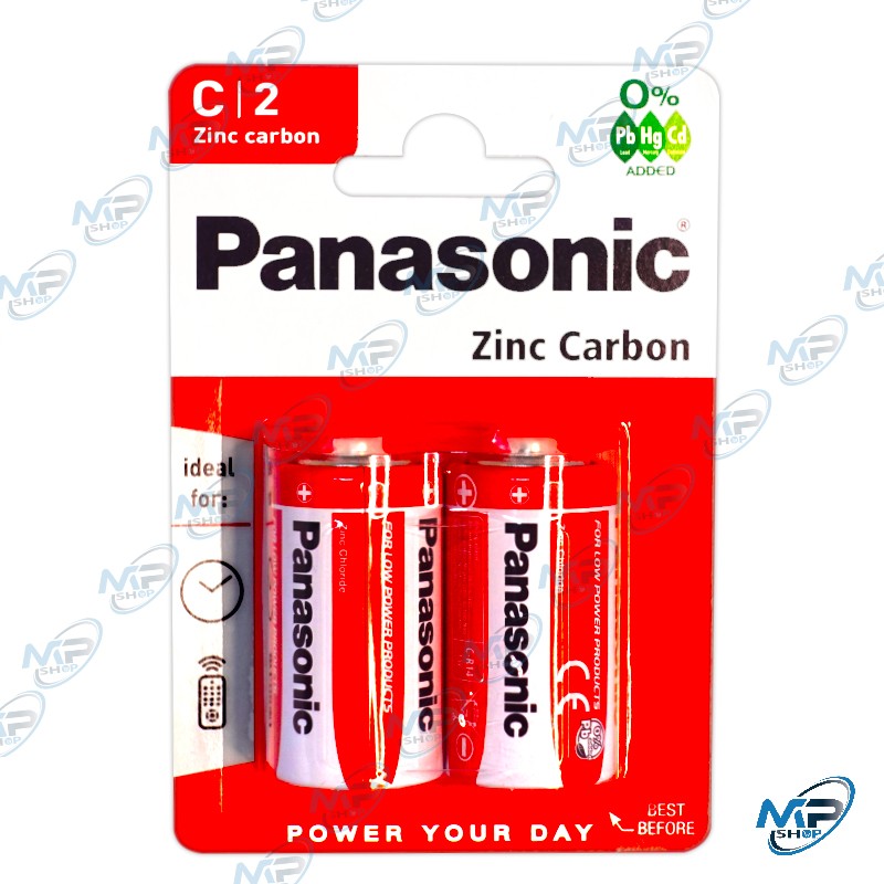 Pile Panasonic R14 C 1.5V 2 Pièces