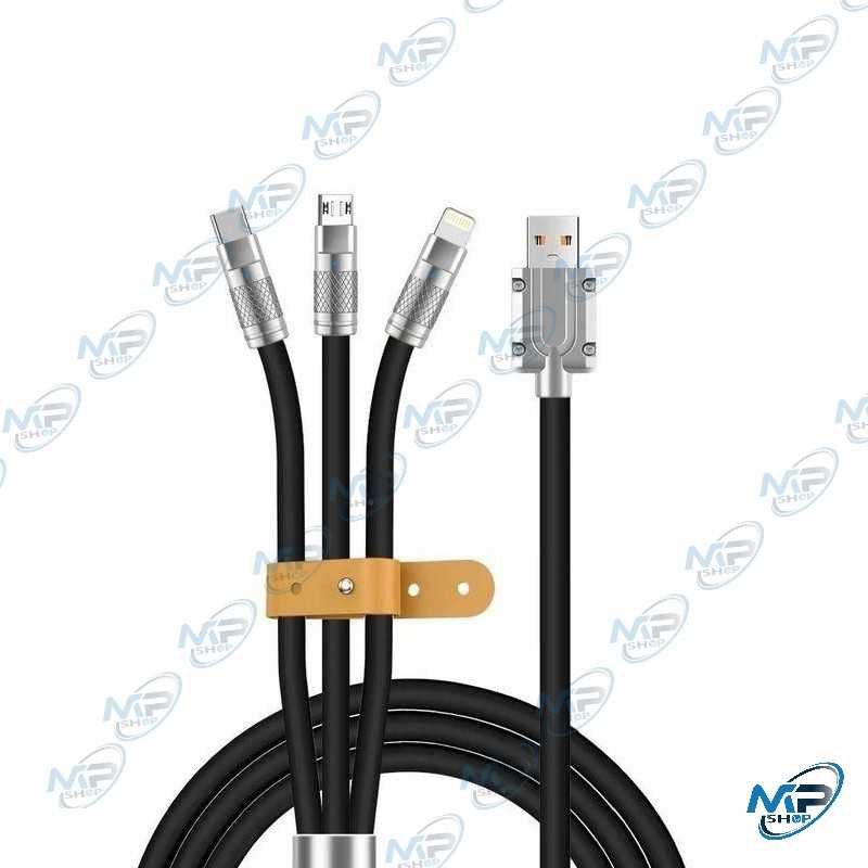 CABLE DE CHARGE EN METAL 3 EN 1