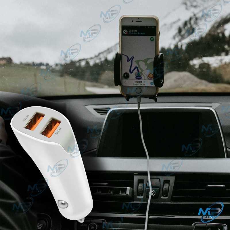 ⚡Chargeur Voiture USB Double Port 12W 2.4A Rapide Intelligent