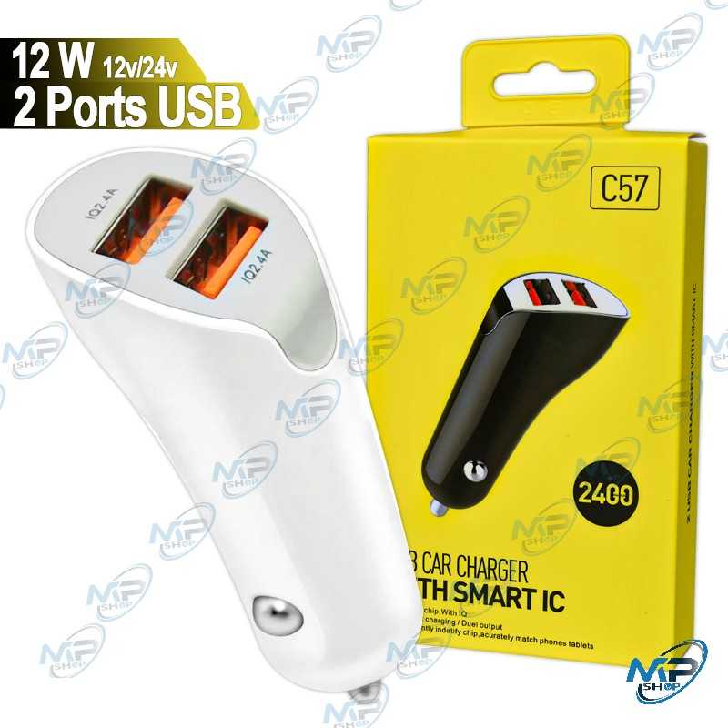 ⚡Chargeur Voiture USB Double Port 12W 2.4A Rapide Intelligent