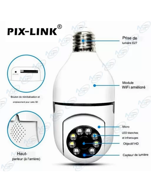 CAMÉRA DE SURVEILLANCE INTELLIGENTE SANS FIL PIX-LINK