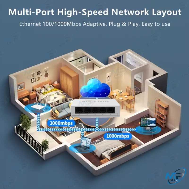 Switch Ethernet 5 ports PIX-LINK 10/100/1000Mbps