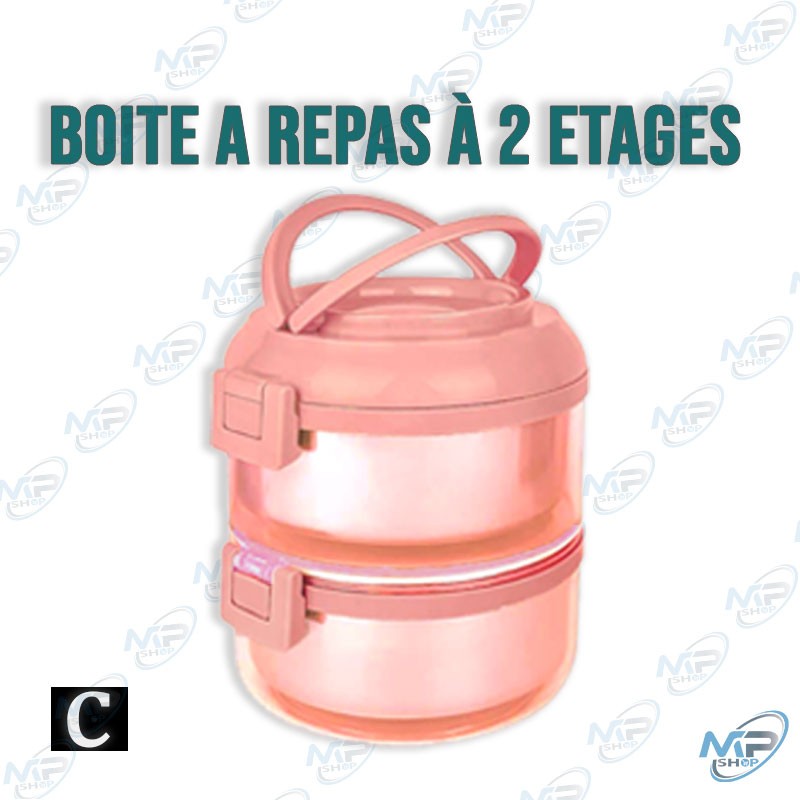 🧊Boîte à Repas 2 Étages Isotherme – Inox & Plastique Hermétique – Avec ...