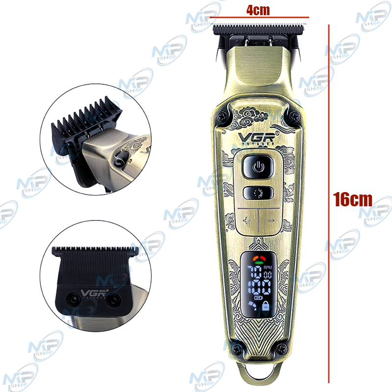 ️Tondeuse VGR V-901 Professionnelle Rechargeable – Lame Céramique Inox, Écran LED, 4 Sabots (1 à ...