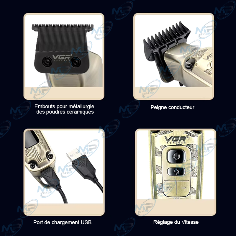 ️Tondeuse VGR V-901 Professionnelle Rechargeable – Lame Céramique Inox ...