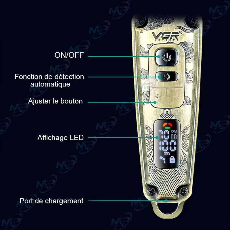 ️Tondeuse VGR V-901 Professionnelle Rechargeable – Lame Céramique Inox ...