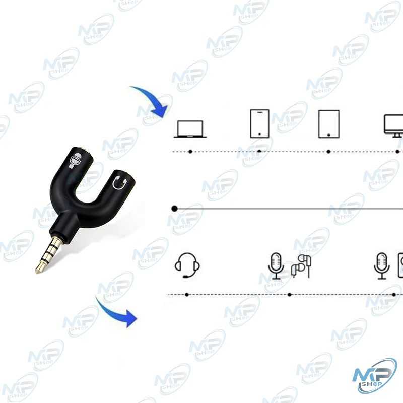 🎧 Adaptateur Jack 3.5mm Micro & Casque – Double Prise Audio/Microphone ...